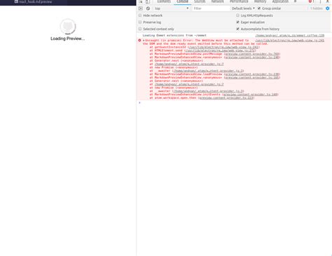 Uncaught In Promise Error The Webview Must Be Attached To The Dom