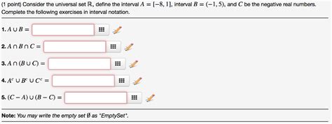 Solved Discrete Math Consider the universal set ℝ R Chegg com