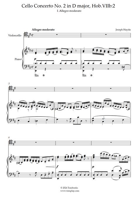 Cello Concerto No 2 In D Major Hobviib2 I Allegro Moderato