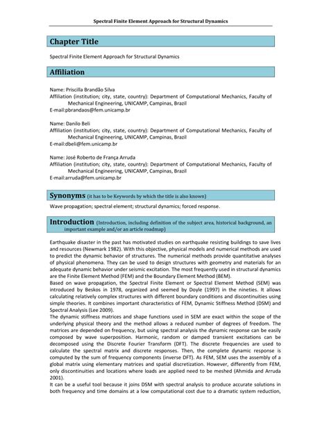 Pdf Spectral Finite Element Approach For Structural Dynamics