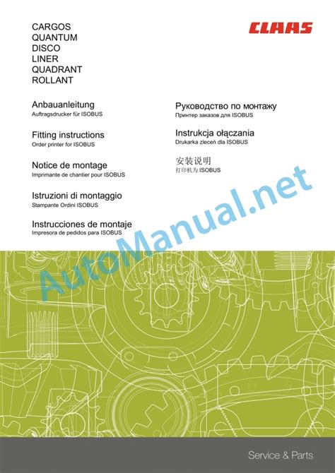 Claas Markant 650 776 Balers Assembly Instruction En