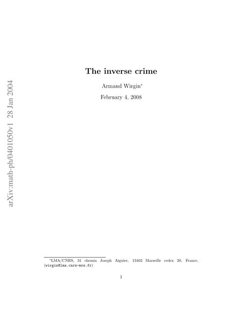 Pdf The Inverse Crime