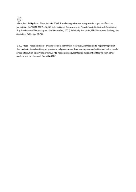 Pdf Email Categorization Using Multi Stage Classification Technique