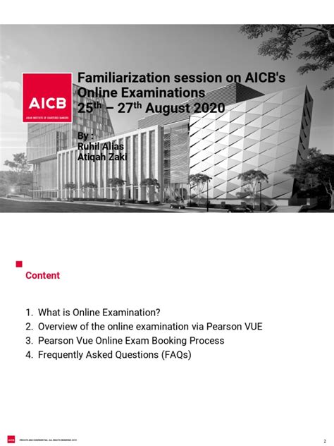 Overview Of Aicb S Transition To Online Examinations Delivered Via The Pearson Vue Platform