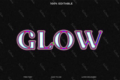Glow Acid Font Style Text Effect Photoshop Premium Psd File