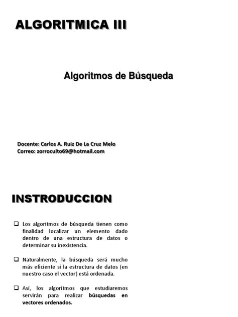 Algoritmos De Busqueda Y Clasificacion Pdf Estructura De Datos De Matriz Algoritmos