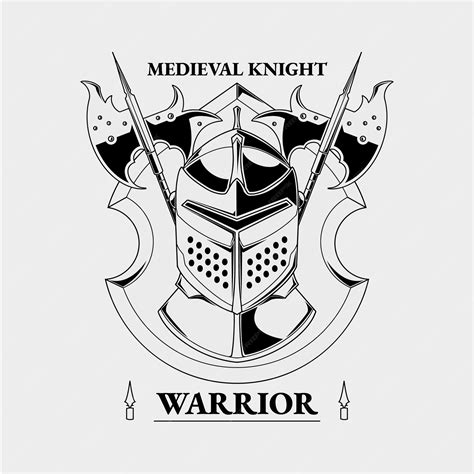 Premium Vector Hand Drawn Medieval Knight Badge