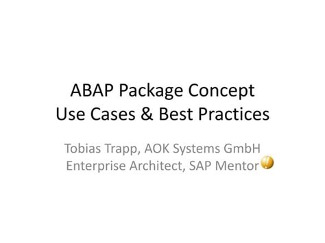 Abap Package Concept Pptx Web Development Internet