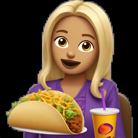 Blonde Girl Eating Taco Bell Emoji Ai Emoji Generator