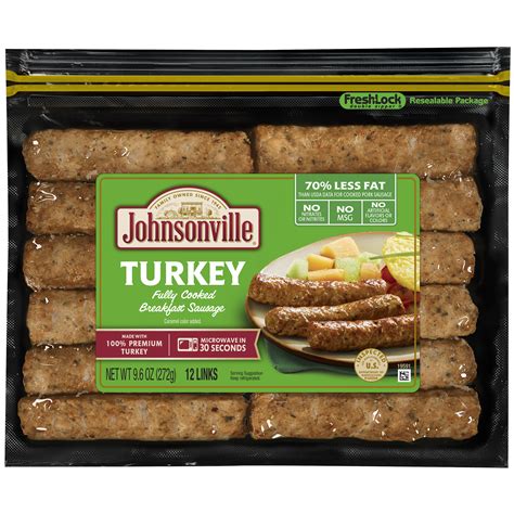 Fully Cooked Turkey Breakfast Sausage Links Johnsonville