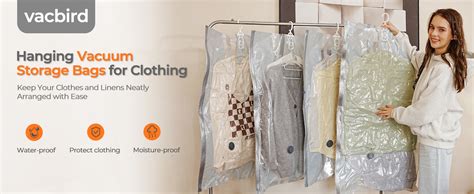 Vacbird Hanging Vacuum Storage Bags For Clothing 8 Pack