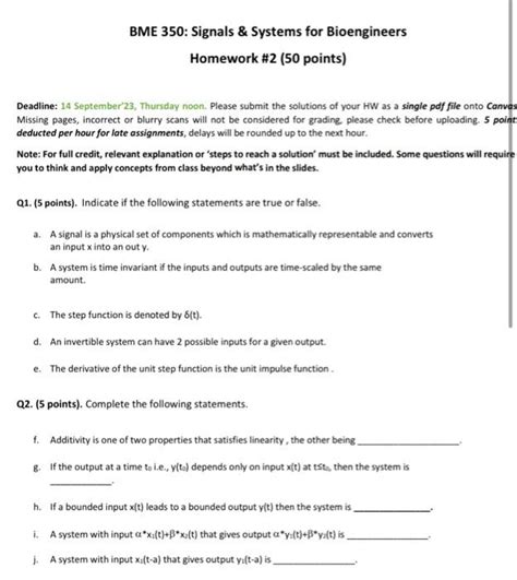 solved bme 350 signals and systems for bioengineers homework