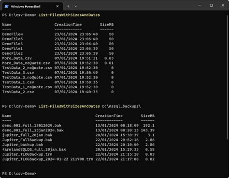 Powershell Script List Files With Sizes And Dates Dbasco