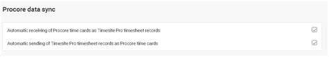 Procore Integration Data Sync TimeSite Pro
