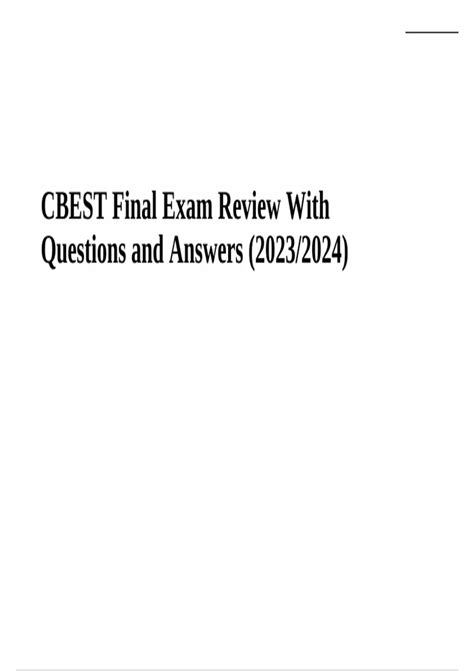 Cbest Final Exam Questions And Answers 2023 2024 Graded A Cbest Stuvia Us