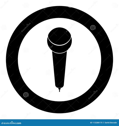 Microphone Icon Black Color In Circle Or Round Stock Vector Illustration Of Simple Black