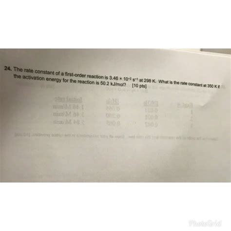 Solved 24 The Rate Constant Of A First Order Reaction Is