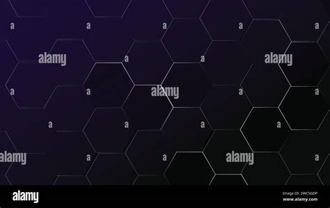Abstract Futuristic Hexagons On A Dark Blue Background For Network Connection Computer And