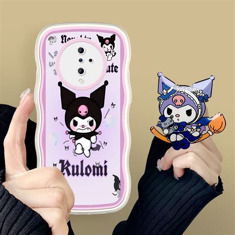 BILI For Vivo S Pro Back Cover With Free Ring Holder Cute Kuromi Soft Transparent Colorful Wavy