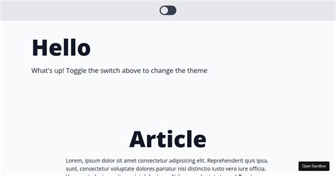 React Theme Swticher Codesandbox
