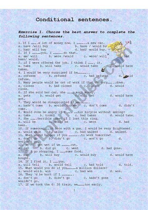 conditional sentences mcq esl worksheet by aoluahadong 1983