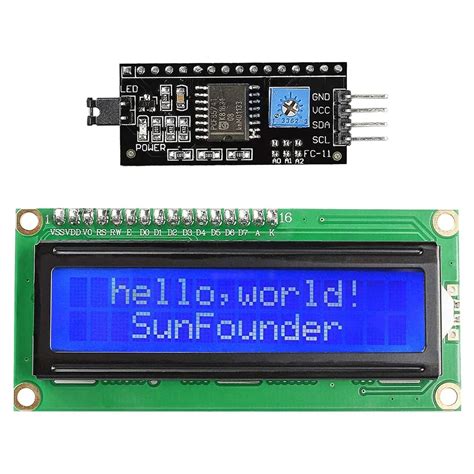 LCD I C X A Blue Green Screen HD Character LCD W IIC I C Serial Interface