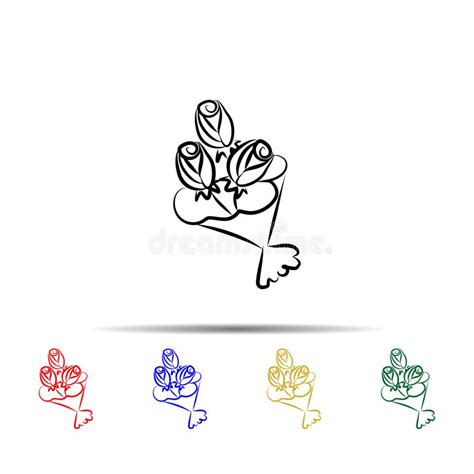 Bouquet Of Flowers Multi Color Style Icon Simple Thin Line Outline Vector Of Wedding Icons For