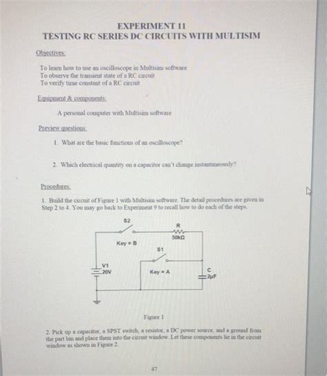 Solved EXPERIMENT 11 TESTING RC SERIES DC CIRCUITS WITH Chegg Com