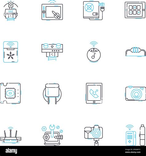 Digital Devices Linear Icons Set Smartph Tablet Laptop Desktop