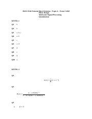 Filter Design And Multi Rate Signal Processing Tutorial Sheet Course Hero
