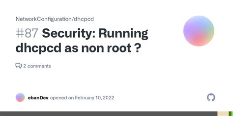 security running dhcpcd as non root · issue 87