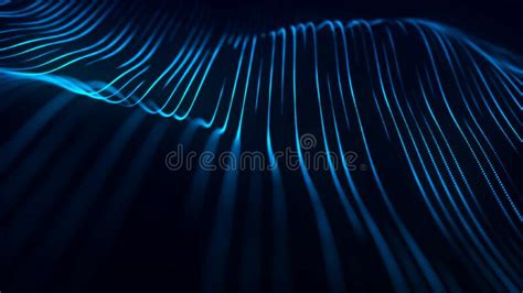 dynamic wave of glowing particles data flow information concept of