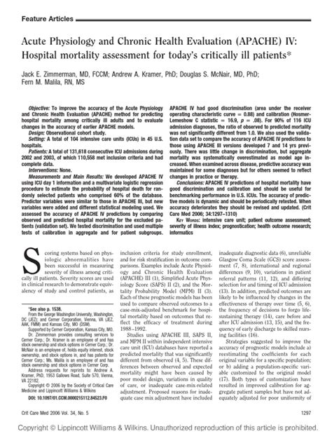 apache iv pdf intensive care unit intensive care medicine