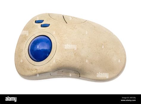 Old Dirty Trackball Mouse Om White Background Stock Photo Alamy