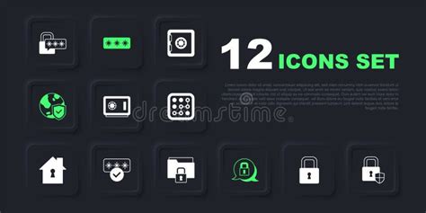 Set Lock Shield Security With Lock Safe World Globe Password Protection And Folder And Icon