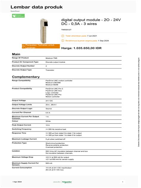 schneider electric modicon tm5 ip20 modular i o system tm5sdo2t