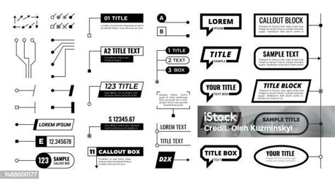 설명선 제목 상자 디자인 레이블 인포그래픽 요소 텍스트 설명선 화살표가 있는 정보 배너 격리된 텍스트 상자 편집 가능한 획 벡터