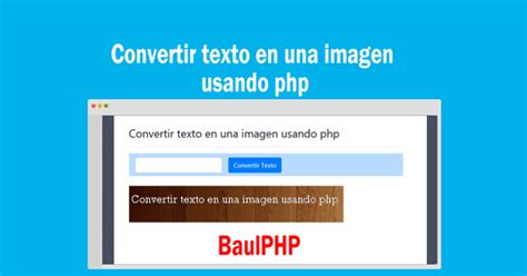 Convertir Texto En Una Imagen Usando Php Baulphp