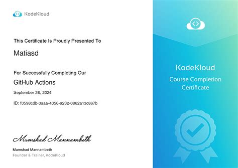Github Actions Certificate Kodekloud Github Actions Certificate Kodekloud