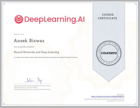 Aneek Biswas On Linkedin Deeplearning Machinelearning Coursera