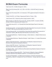 BCBA Exam Formulas IOA Duration Probabilities More Course Hero