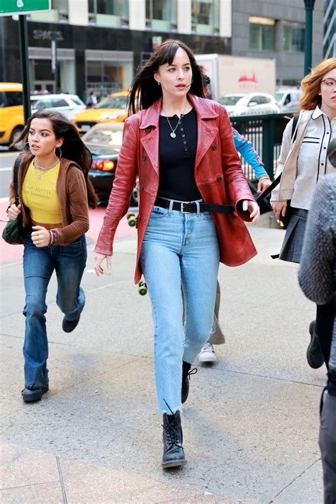 Dakota Johnson Madame Web Set In New York City 10 11 2022 • Celebmafia
