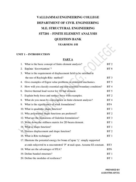 St7201 Finite Element Method Pdf