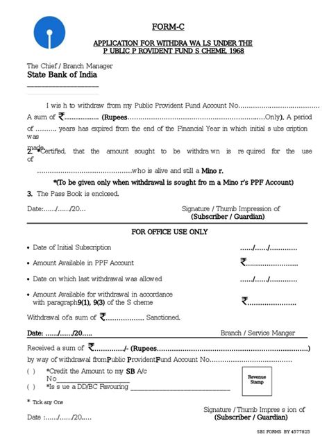 Form C Ppf Withdrawal Pdf