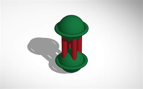 3d Design Green Red Space Capsule Tinkercad