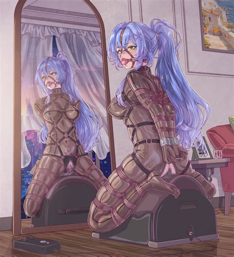 Flowerscur Original Sybian Highres Girl Anal Anal Object Insertion Arms Behind Back