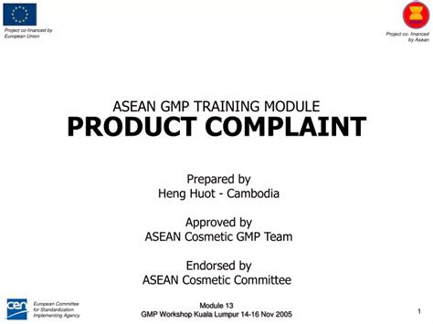 PPT ASEAN GMP Training Module Product Complaint Handling PowerPoint Presentation ID 9558918