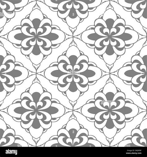 Seamless Tile Pattern Of Abstract Geometric Gray Elements On White