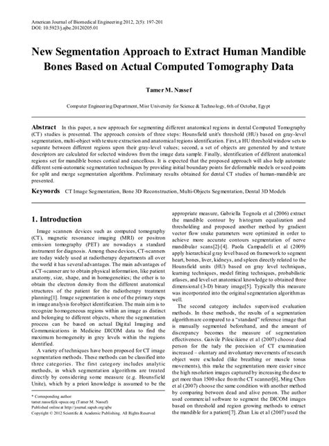Pdf New Segmentation Approach To Extract Human Mandible Bones Based