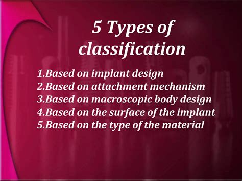 Types And Classification Of Dental Implants Pptx